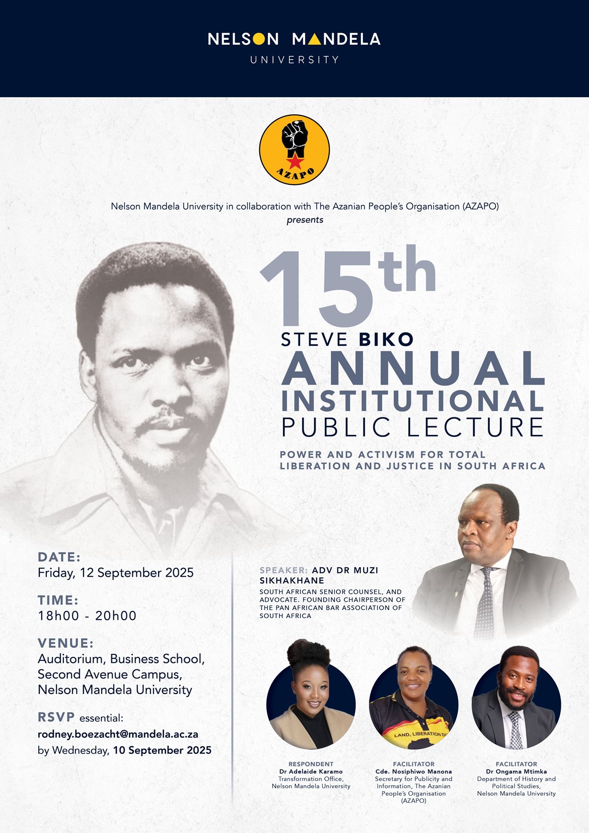 15th Steve Biko Annual Institutional Public Lecture - Centre for the ...